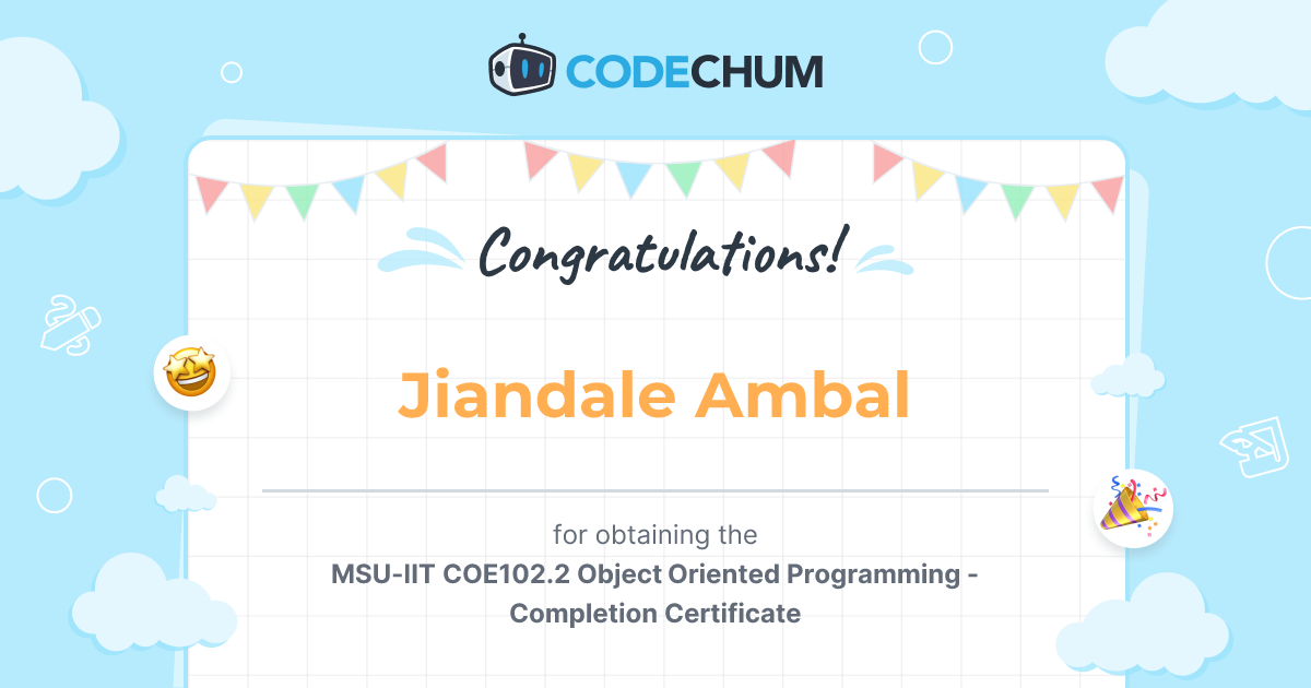View Certificate | CodeChum